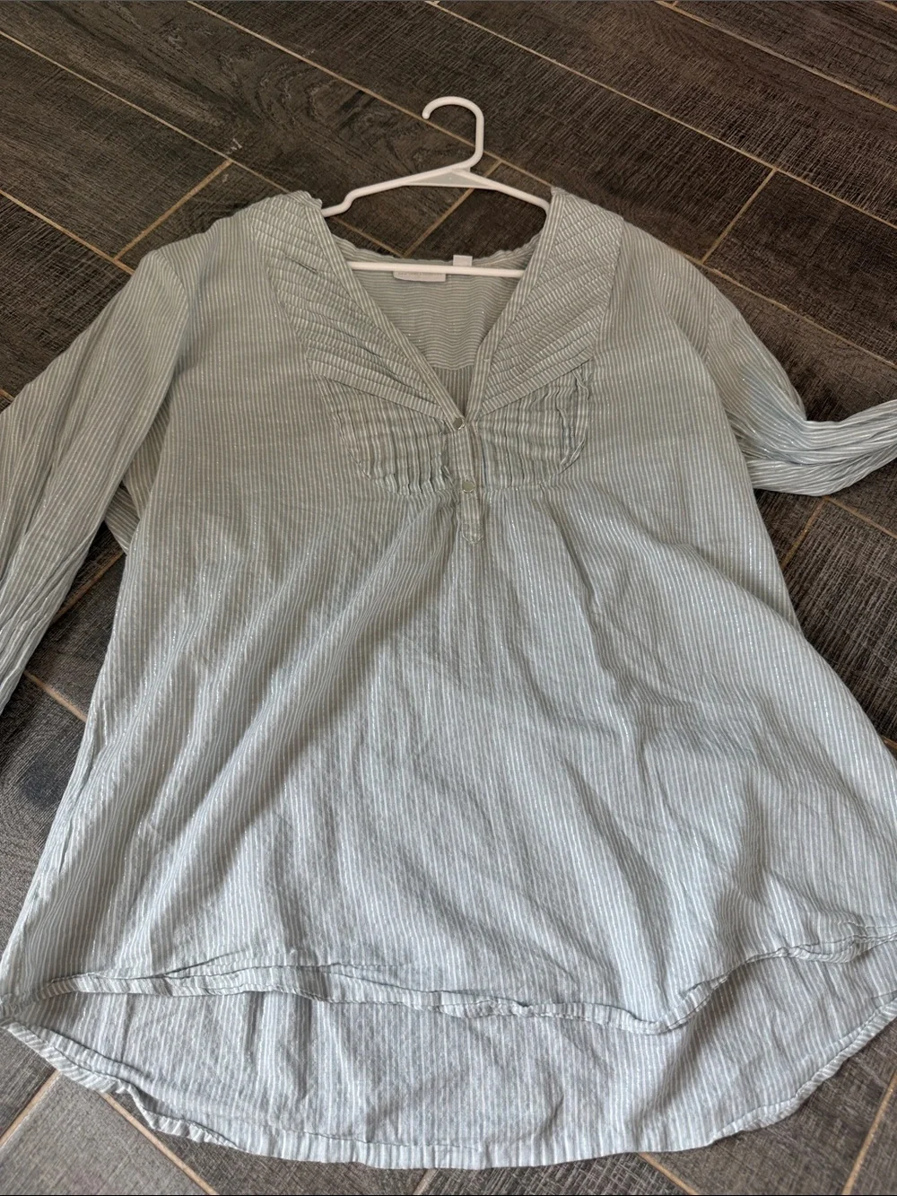 New York & Company | Tops | New York Company Light Blue Pinstriped ...